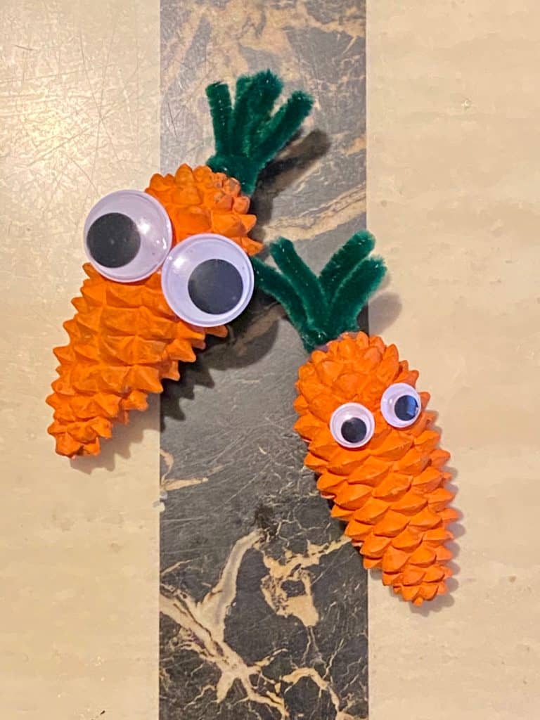 Pine Cone Carrot: Fun and Easy Nature Craft for Kids