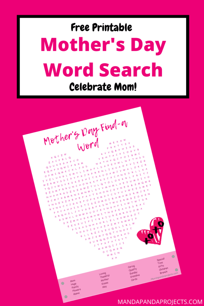 Mother's Day Word Search Activity- FREE Printable!