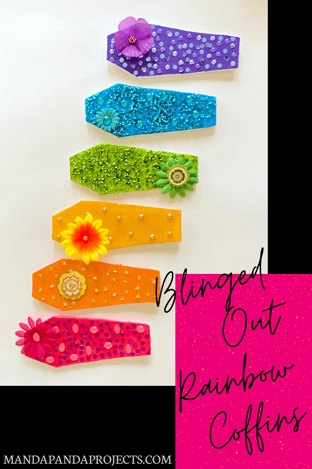 Blinged Out Rainbow Coffin Halloween Banner : Glam up your Party!