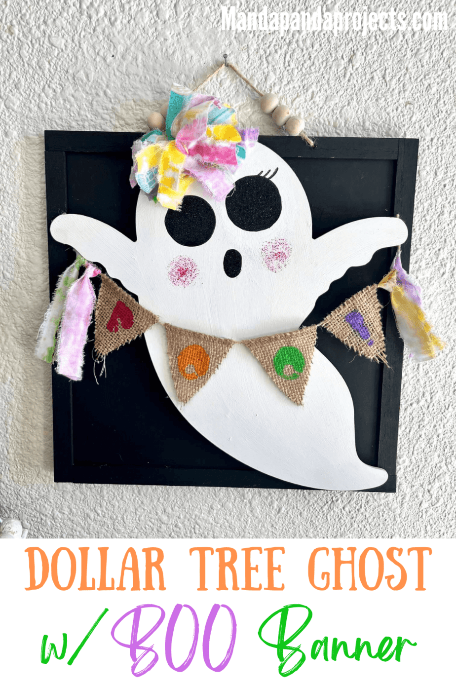 Rainbow Ghost with BOO Banner - Manda Panda Projects