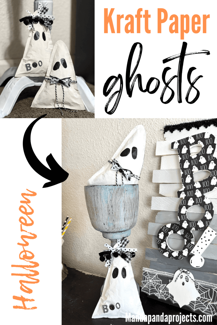 Kraft Paper Ghosts - Manda Panda Projects