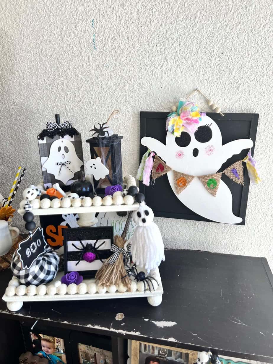 Rainbow Ghost with BOO Banner - Manda Panda Projects