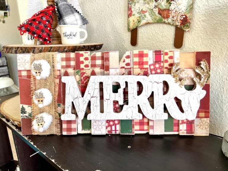 Dollar Tree Wooden "Merry" Christmas Sign - Manda Panda Projects