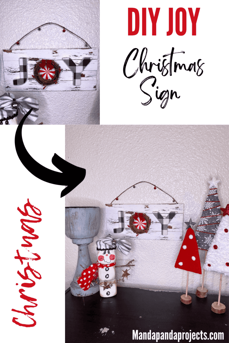 DIY JOY Christmas Sign - Manda Panda Projects