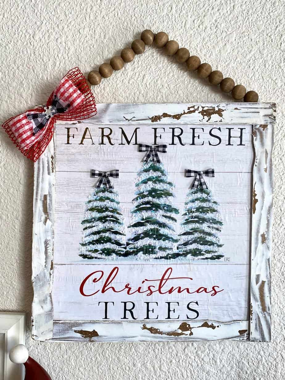 Dollar Tree Farm Fresh Christmas Trees Frame - Manda Panda Projects