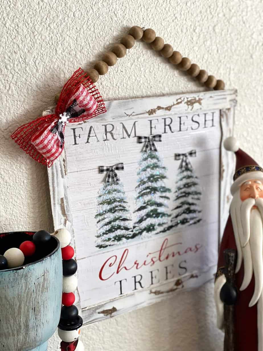 Dollar Tree Farm Fresh Christmas Trees Frame - Manda Panda Projects