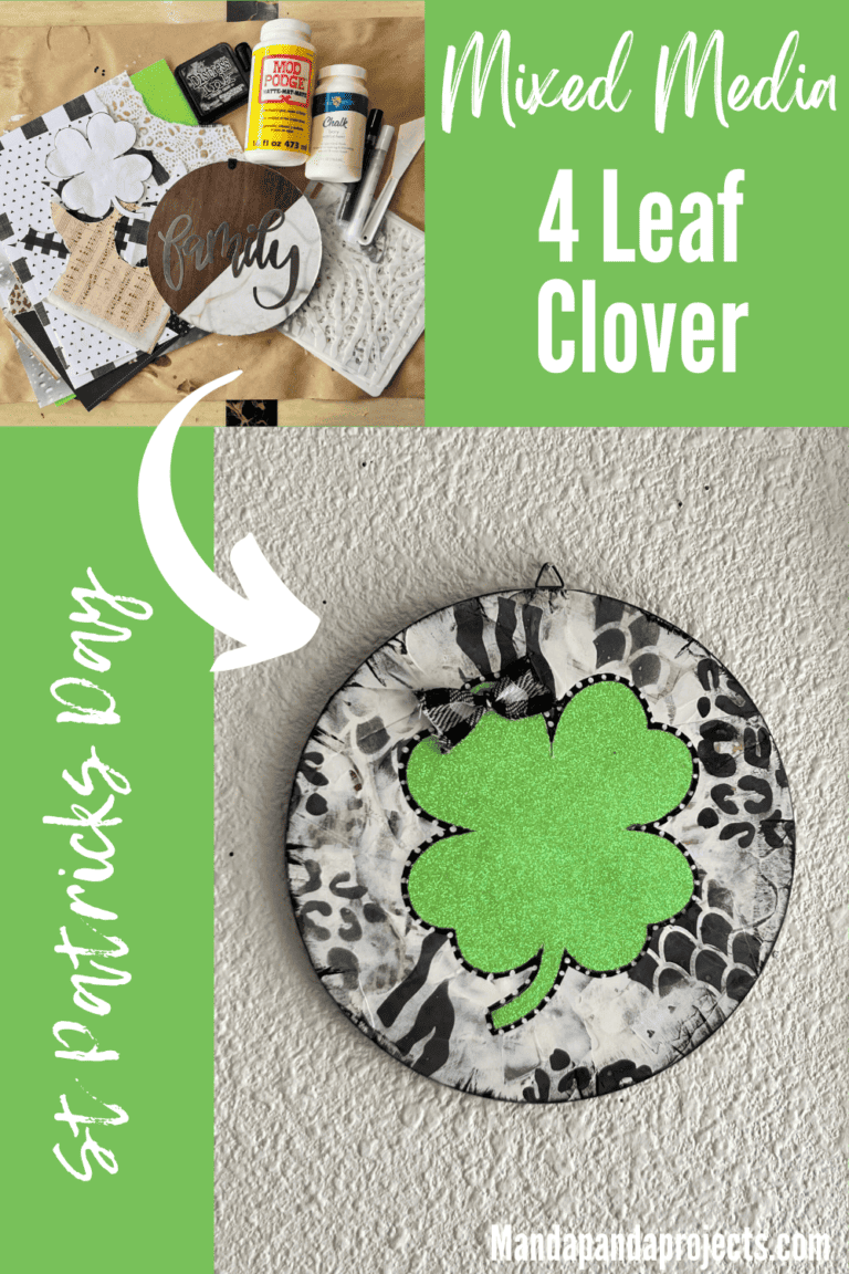 Mixed Media 4 Leaf Clover - Manda Panda Projects