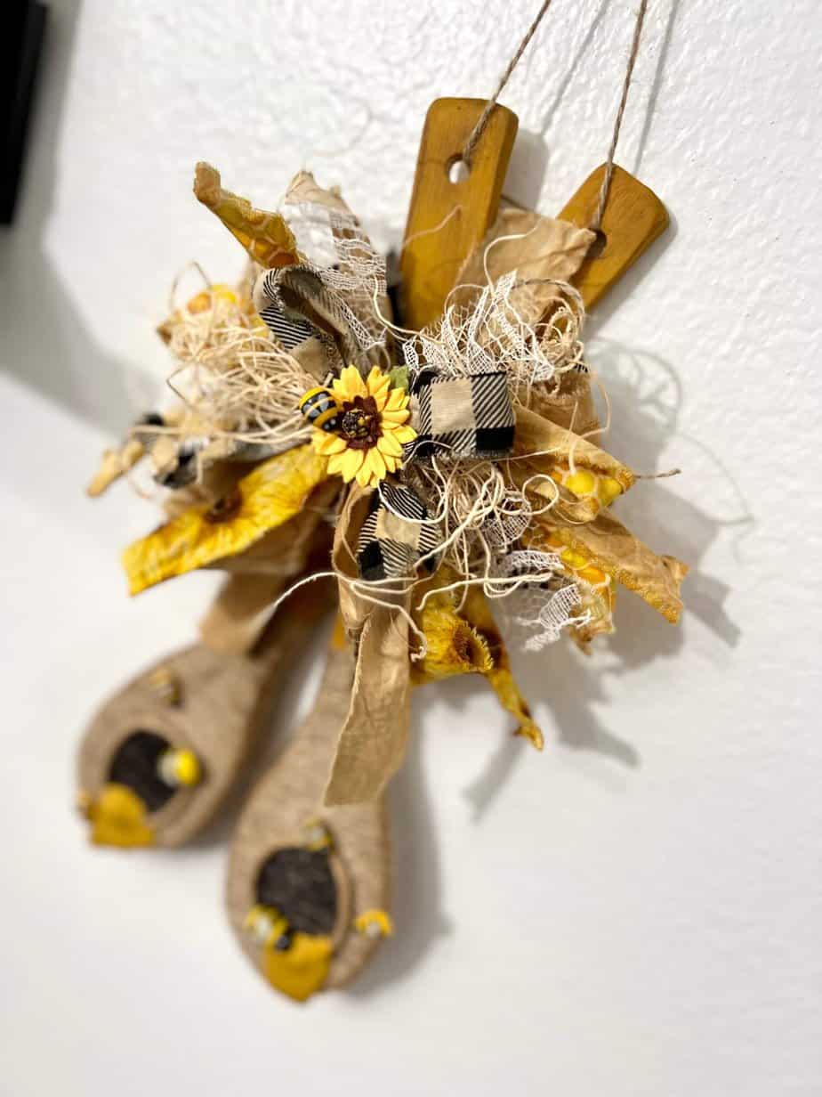 Dollar Tree Wood Spoon Beehives - Manda Panda Projects