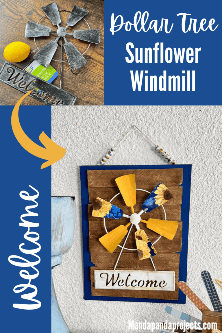 Dollar Tree Sunflower Windmill - Manda Panda Projects