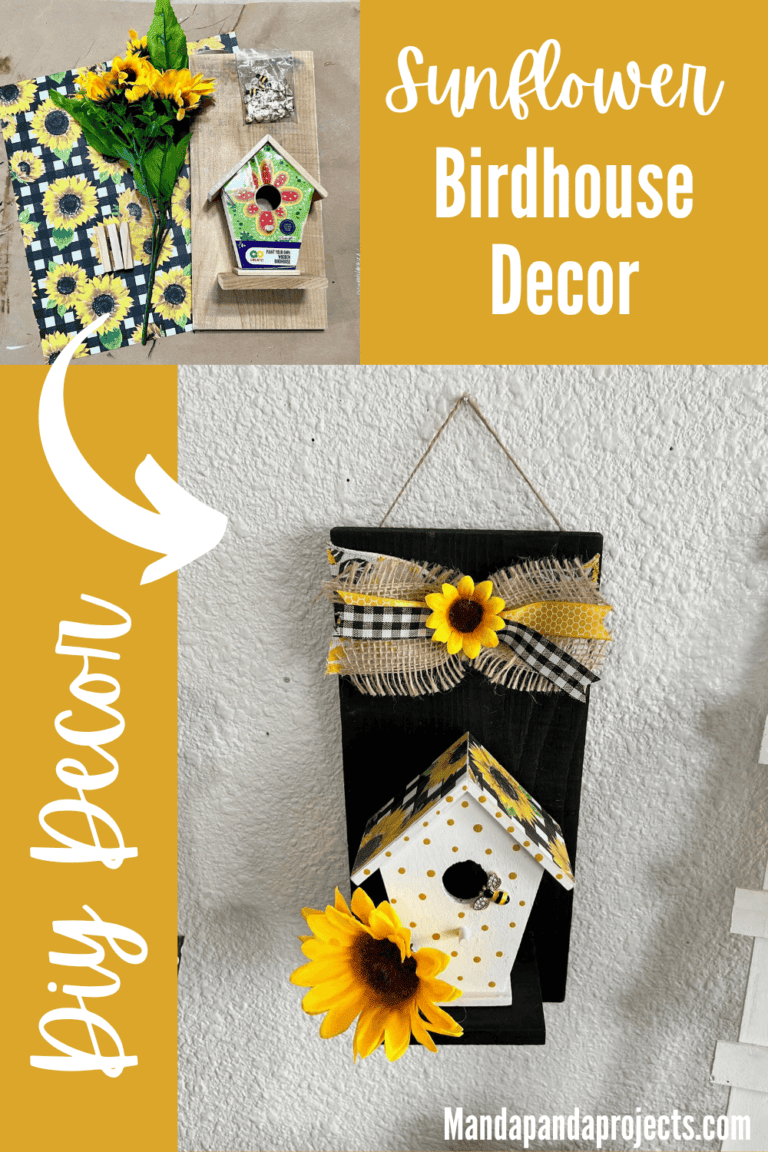 Sunflower Birdhouse Decor - Manda Panda Projects