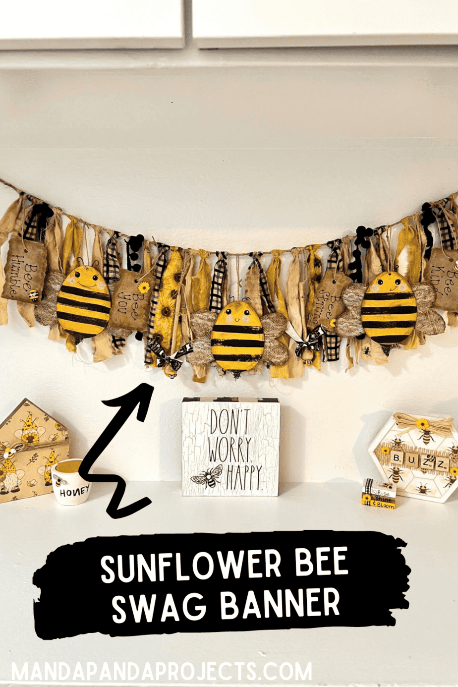 Bumblebee Sunflower Swag Banner - Manda Panda Projects
