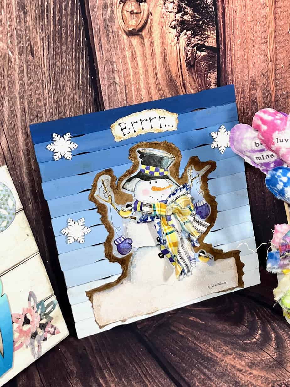 Ombre Snowman Gift Bag Decor - Manda Panda Projects