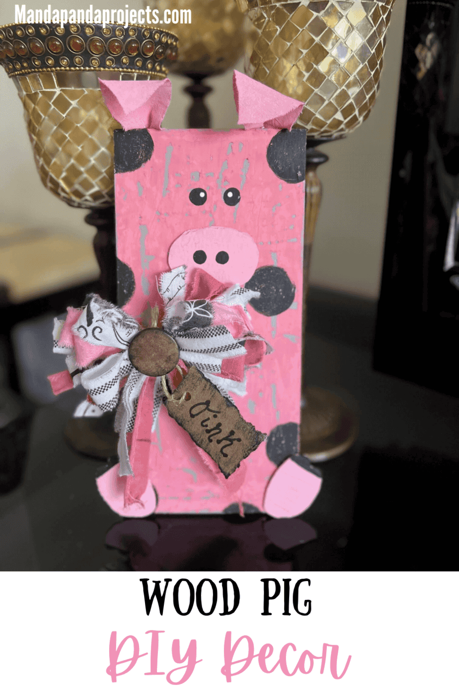 Wood Pig Decor - Manda Panda Projects