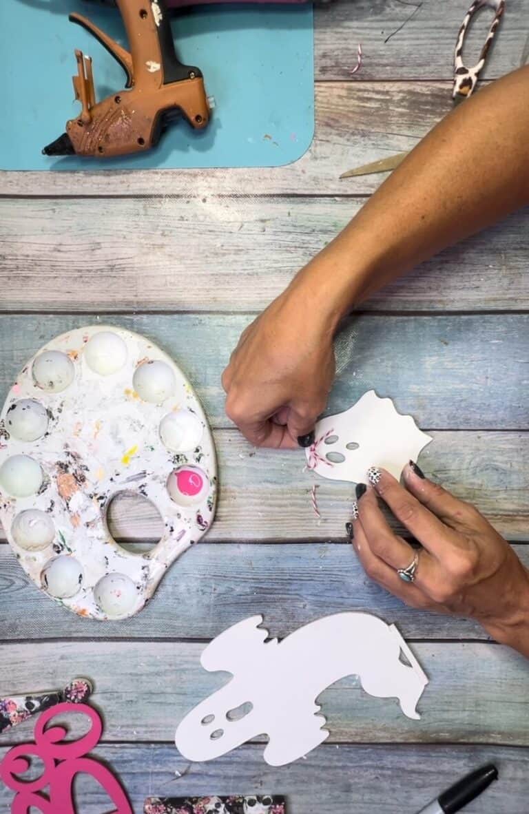 Dollar Tree Pink BOO Ghost - Manda Panda Projects