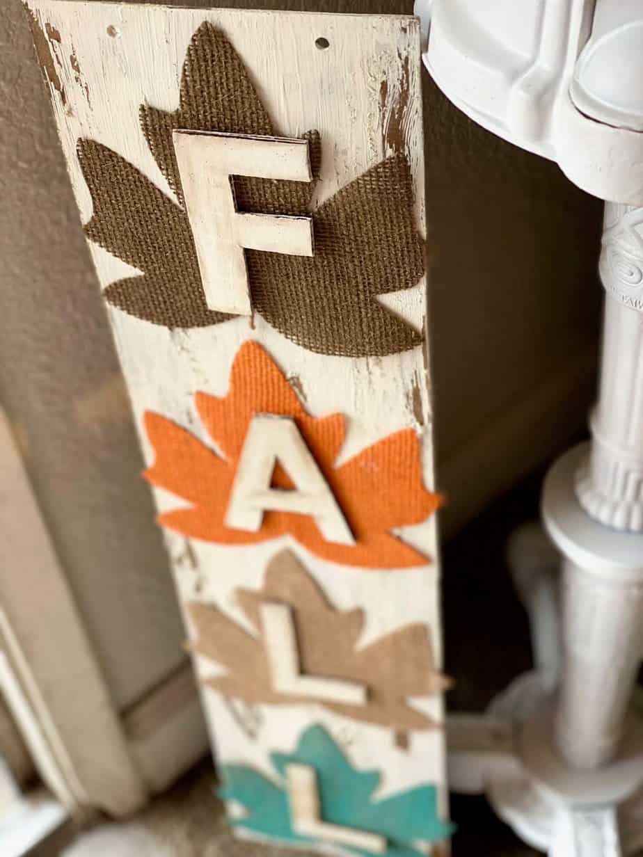 Dollar Tree FALL Leaf Porch Sign - Manda Panda Projects