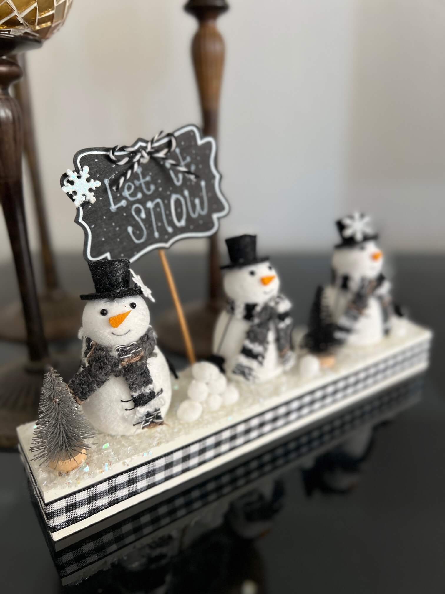 Snowman Ornament Shelf Sitter - Manda Panda Projects
