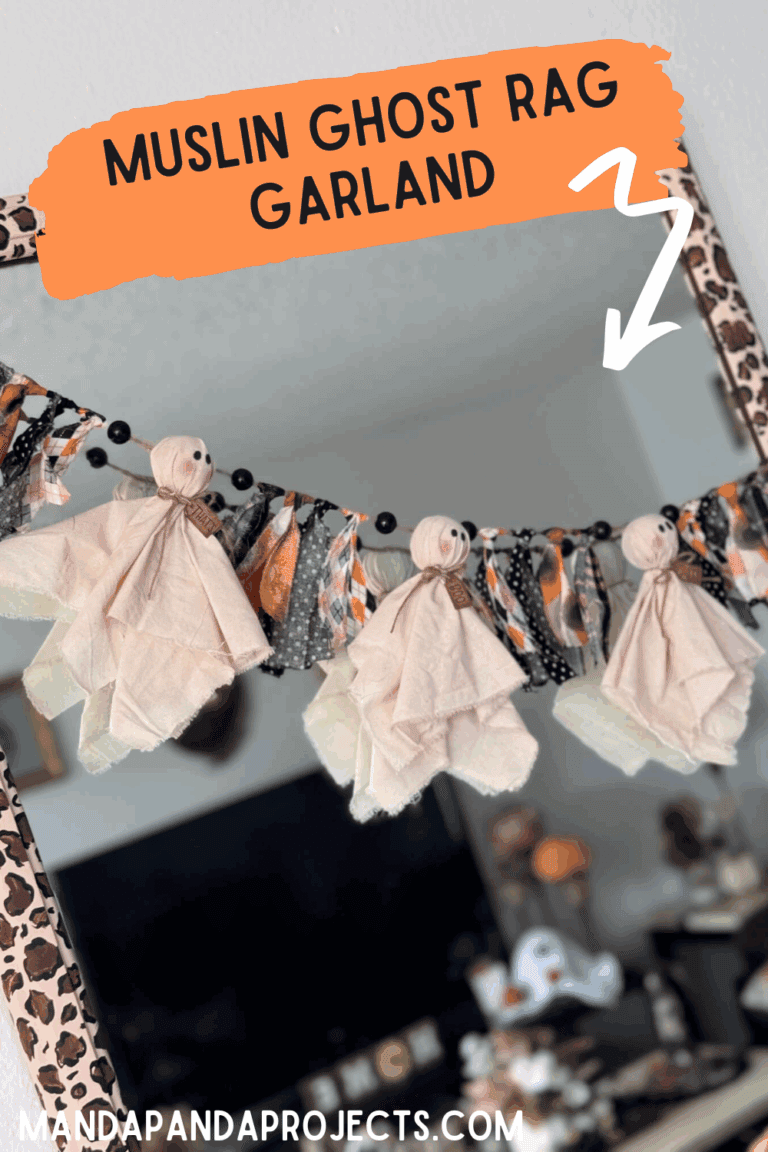 Muslin Halloween Ghost Rag Garland - Manda Panda Projects