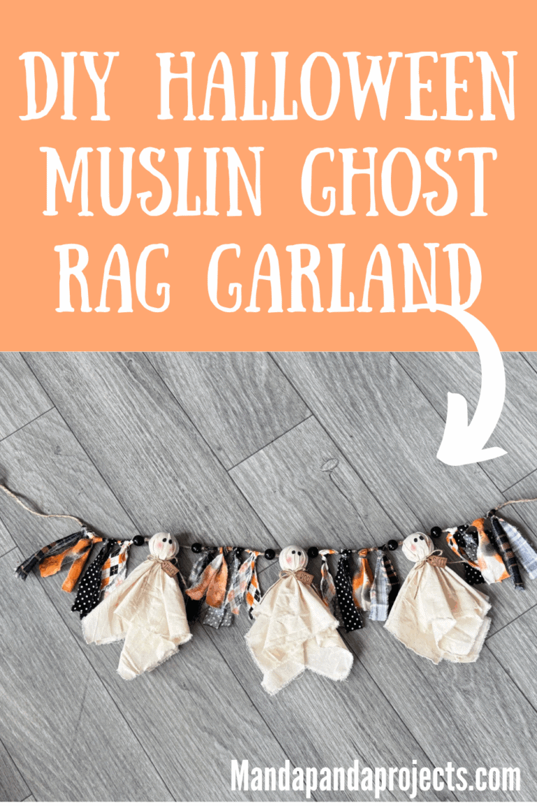 Muslin Halloween Ghost Rag Garland - Manda Panda Projects